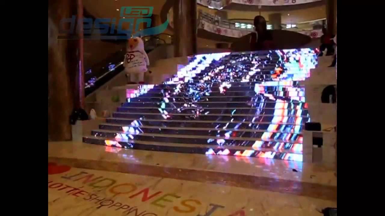 Curved LED display on Stair Screen - YouTube
