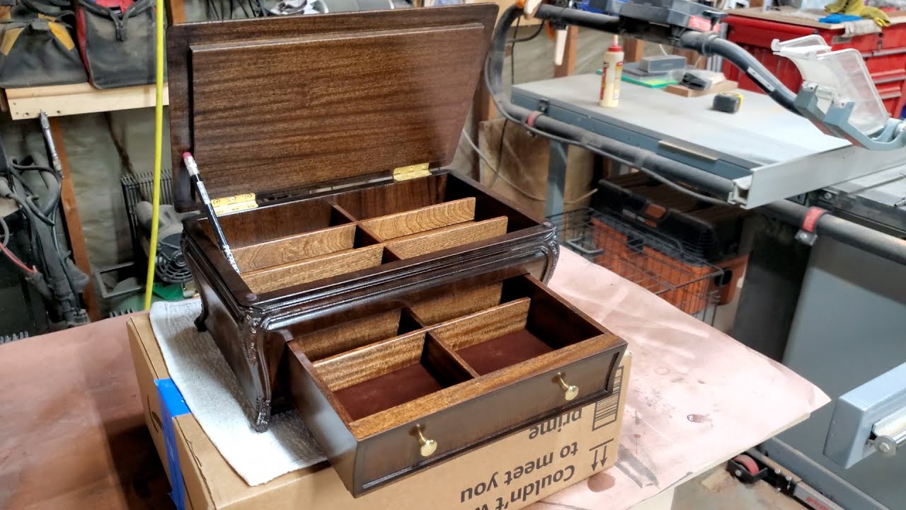 Jewelry box done on a CNC part 3 - YouTube
