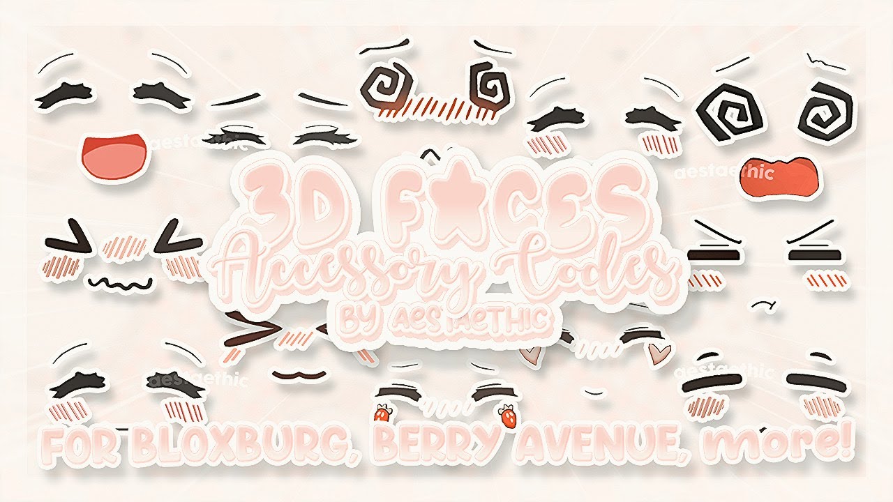 NEW 3D FACE CODES for bloxburg & berry avenue PT.1 #roblox #aesthetic # ...