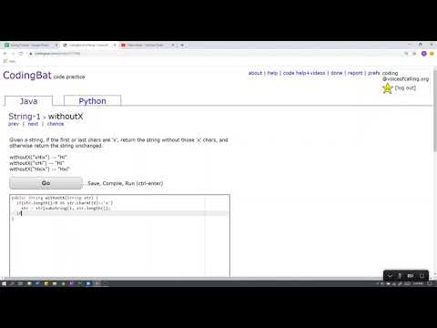 String-1 (withoutX) Java Solution || Codingbat.com - YouTube