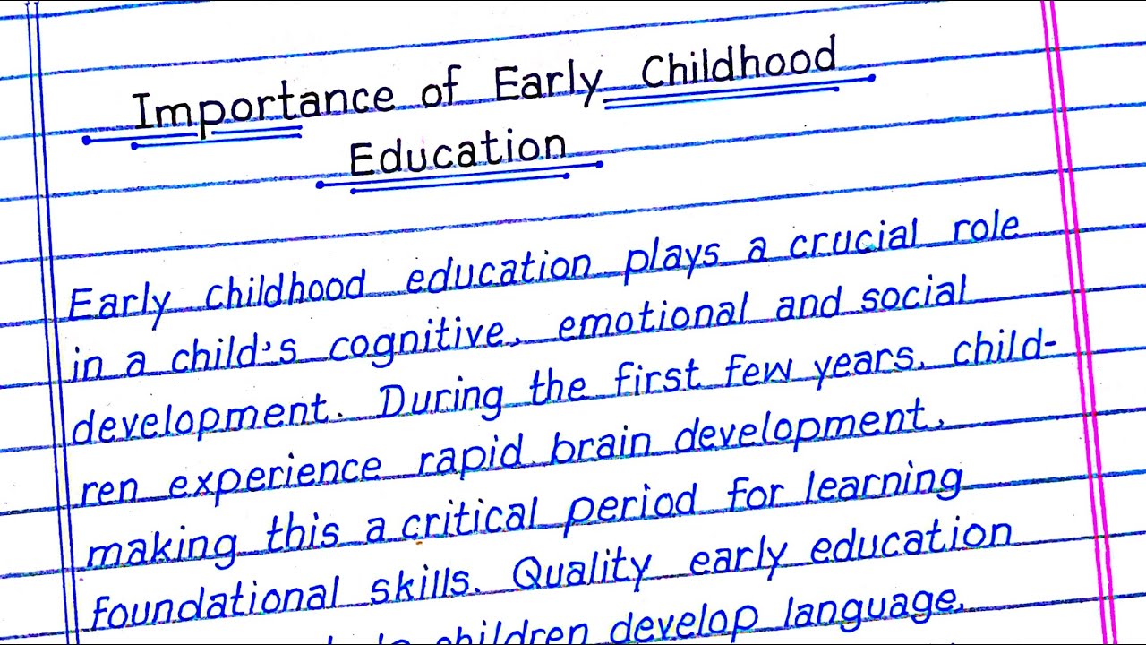 Write an Essay on Importance of Early Childhood Education | Why Early ...