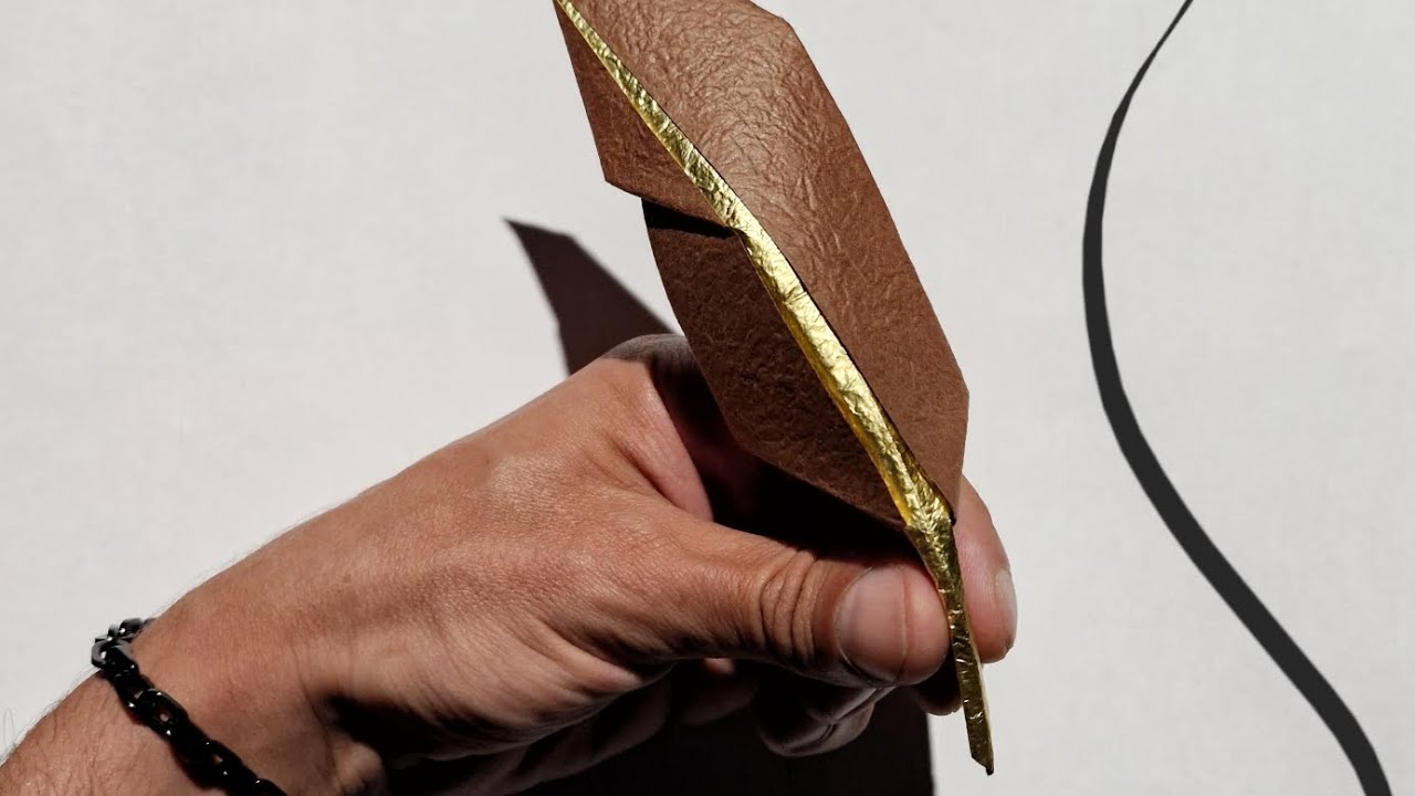 FEATHER/PIUMA origami tutorial. Created by Adriano Mariani - YouTube