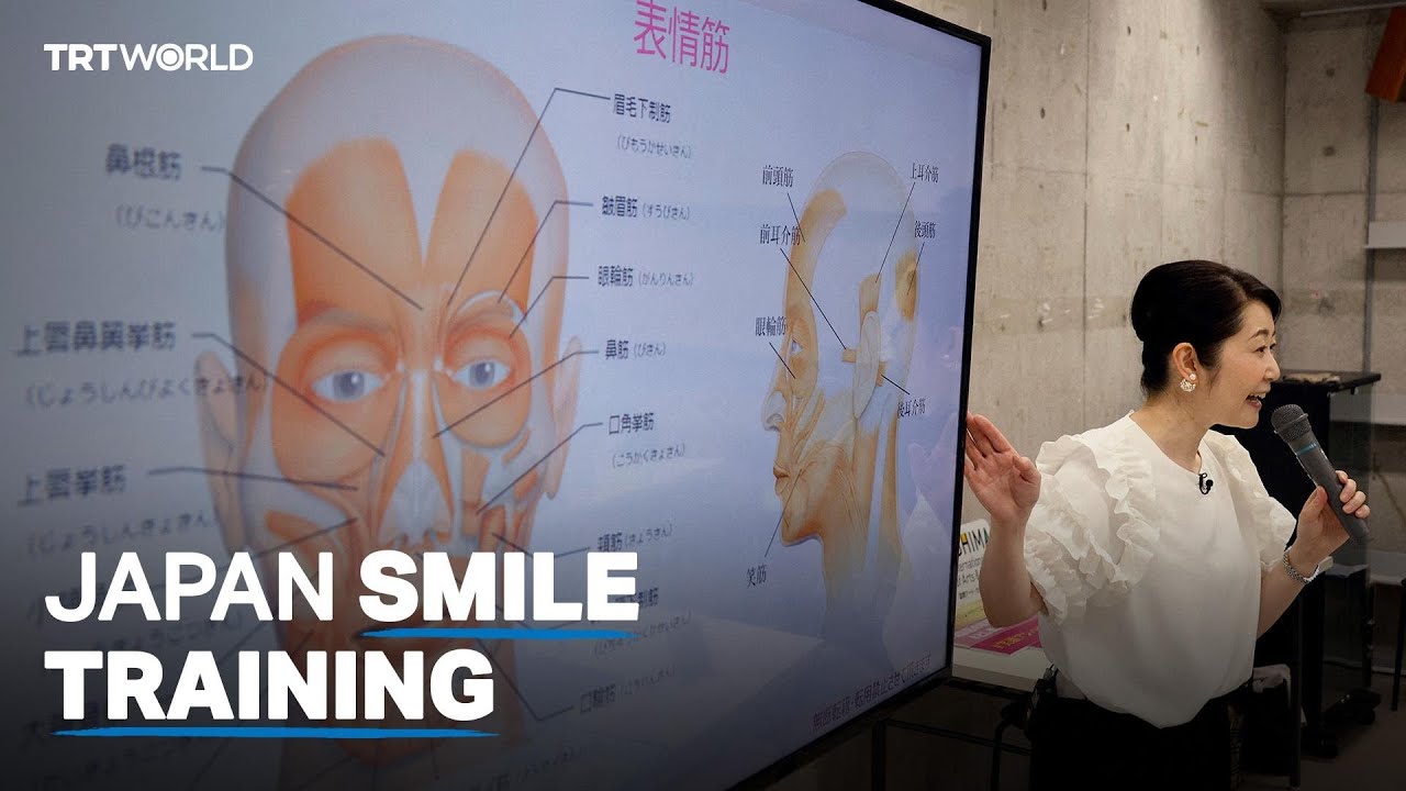Tokyo undertakes lessons teaching people how to smile - YouTube