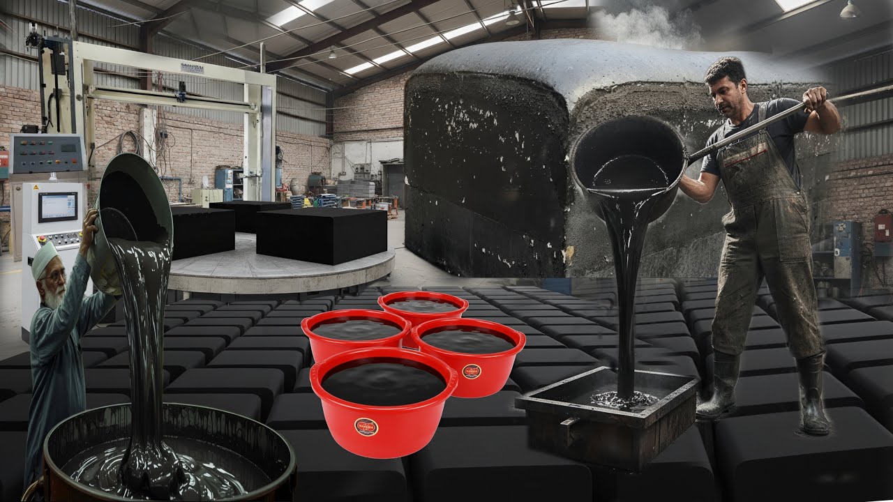 Hard Work Behind Black Foam Manufacturing | Bed & Sofa Foam Making ...