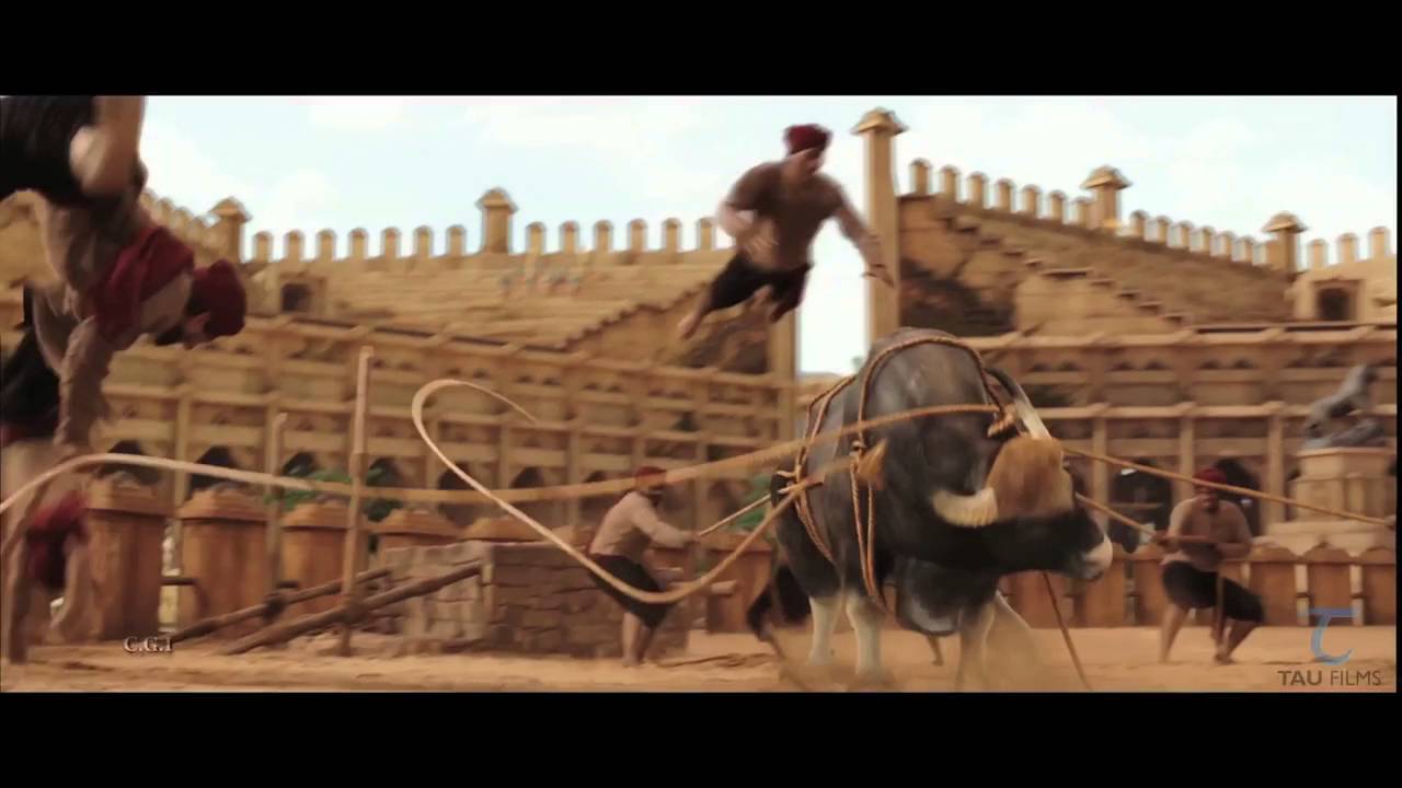 Making of Baahubali Bhallaladeva Bull Fight Scene - YouTube
