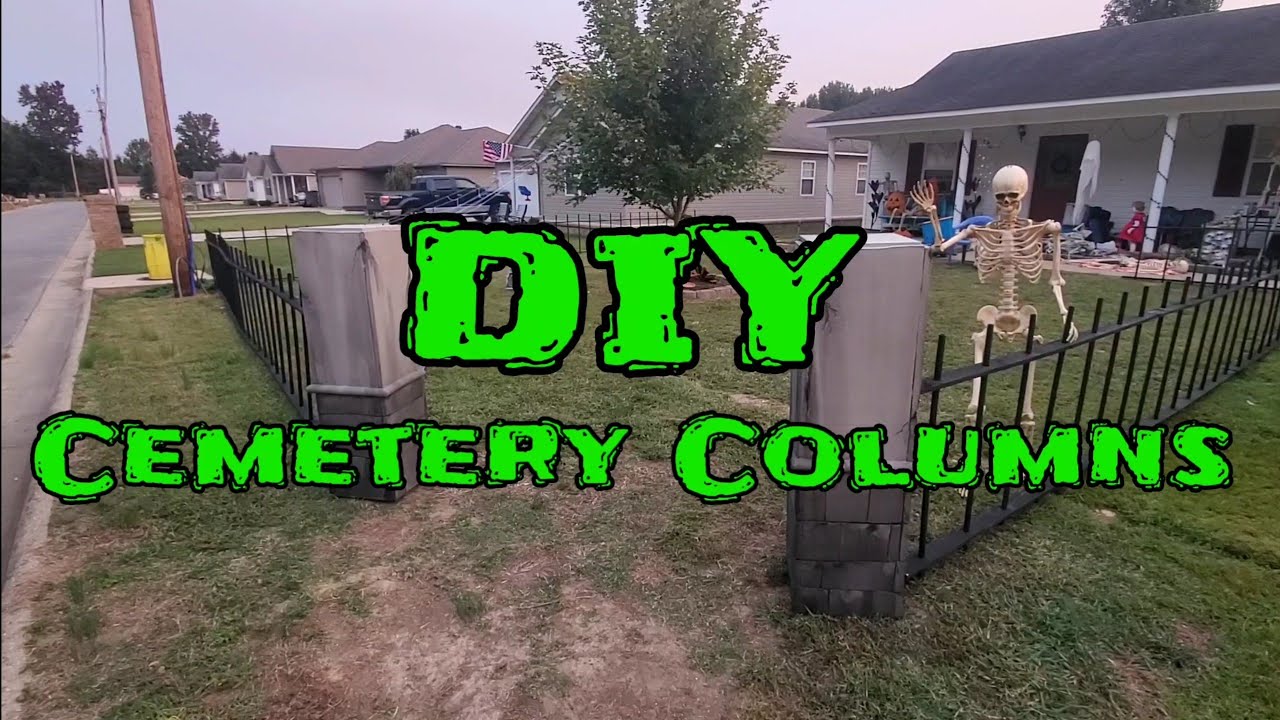 DIY Cemetery Columns for Halloween - YouTube