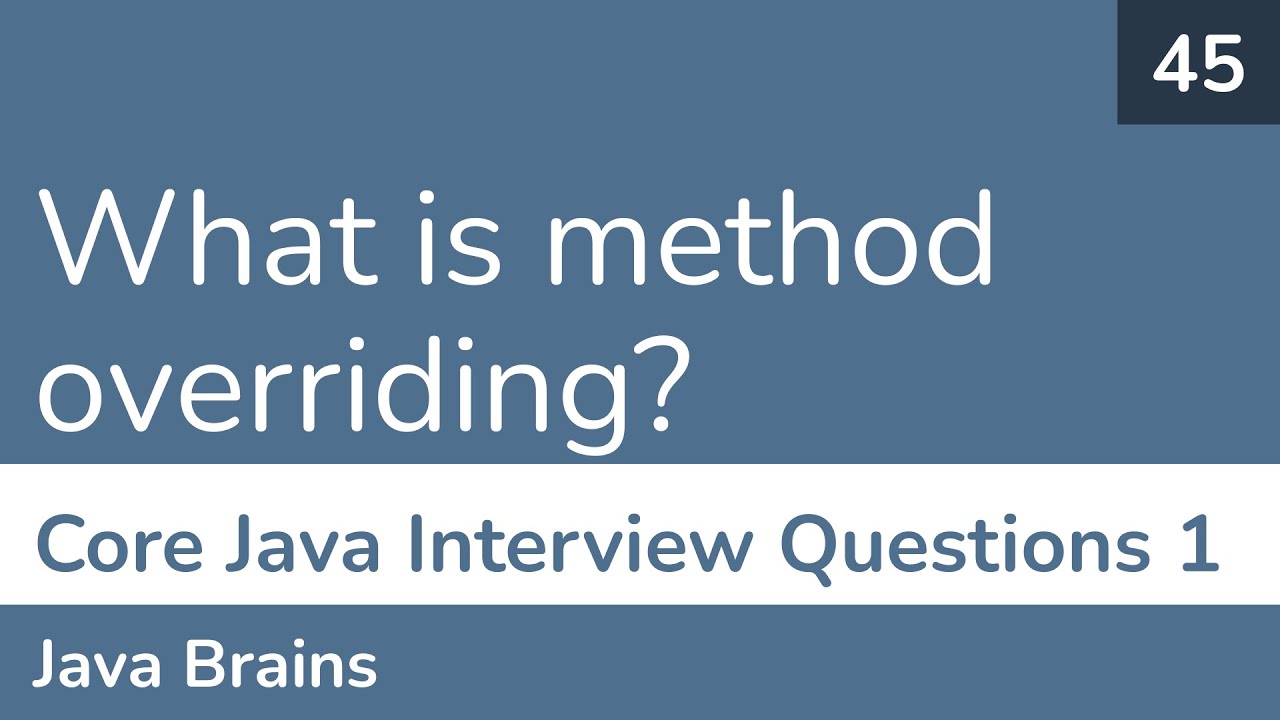 45 What is method overriding - YouTube
