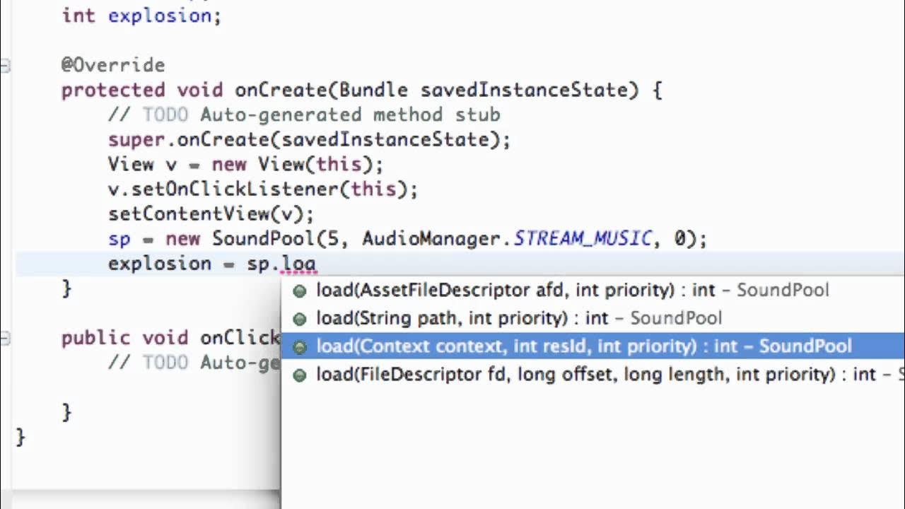 Android Application Development Tutorial - 79 - SoundPool helps with explosions - YouTube