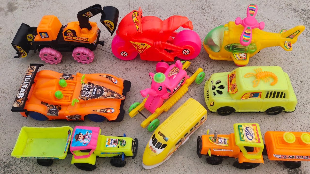 Gadi cartoon | helicopter, car, tempu tanker, train gadi, cartoon toys ...