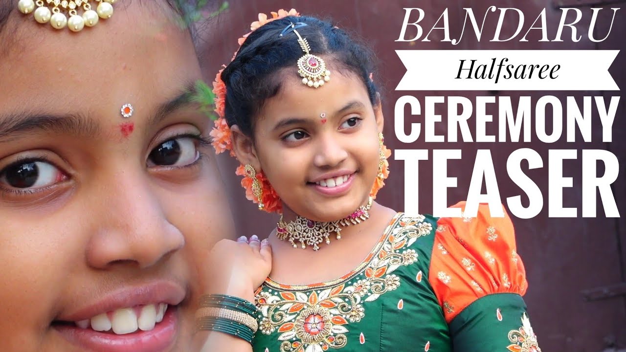 BANDARU BHANU PRANAVI Halfsaree Ceremony Teaser - YouTube