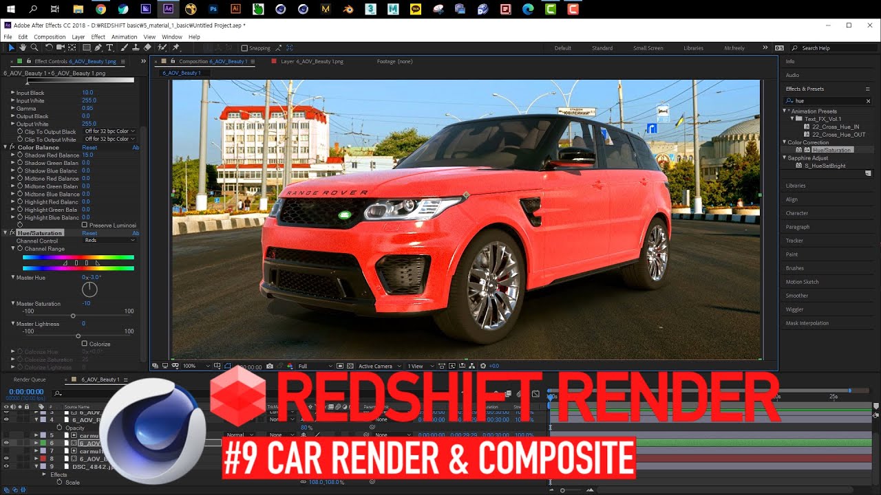 #9 REDSHIFT for C4D | Car Rendering & Car Composite 레드쉬프트 자동차 렌더링 & 에펙 ...