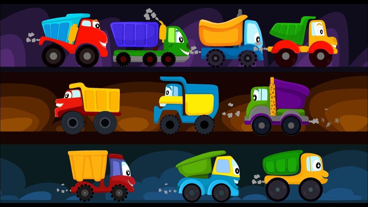 10 Dump Trucks Educational Songs for Kids | Learn Numbers, Colors, and ...