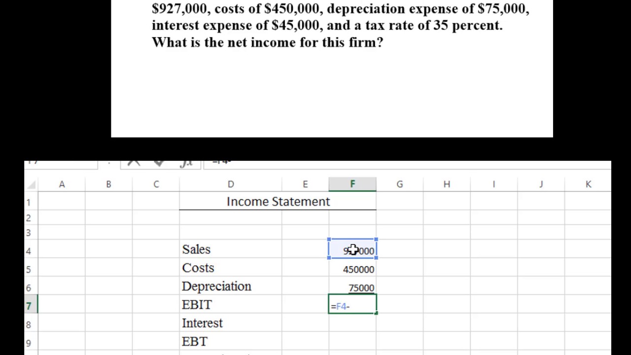 Finance Class - Chapter 2 Income Statement Problem - YouTube