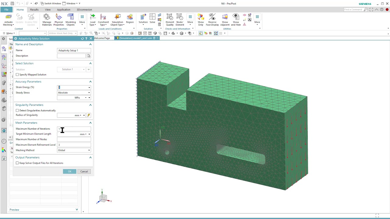 14 FEM NX adaptiveMeshing setup english - YouTube