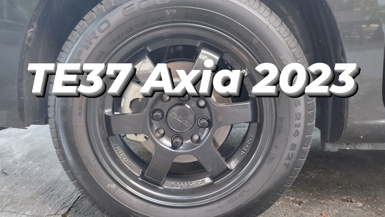 Sport rim TE37 pada Axia 2023 II Tips buka sport rim cap - YouTube