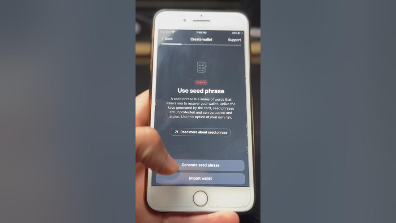 Tangem Wallet Seed Phrase Setup in 30 seconds - YouTube
