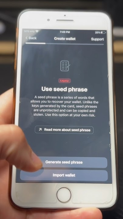 Tangem Wallet Seed Phrase Setup in 30 seconds - YouTube