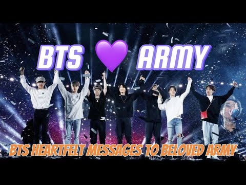 BTS Love Army | Message from BTS to Army | BTS & Army Bond | Army Love ...