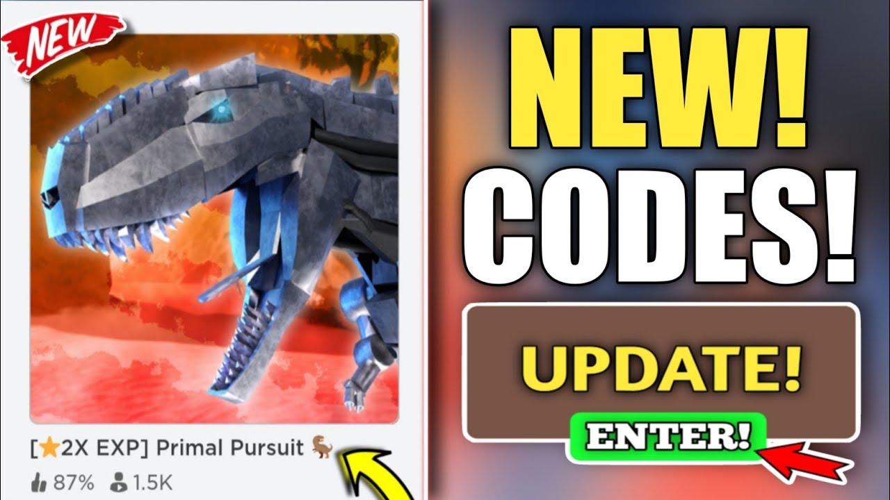 *Limited* [MECHA T-REX] WORKING CODES FOR PRIMAL PURSUIT - 2023 || PRIMAL PURSUIT CODES!! - YouTube