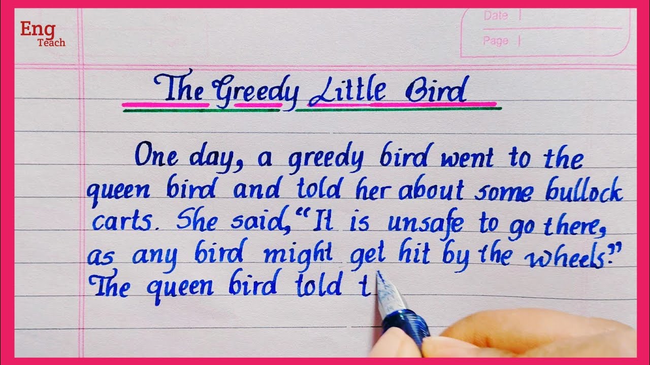 The Greedy Little Bird story | English story writing | story writing ...