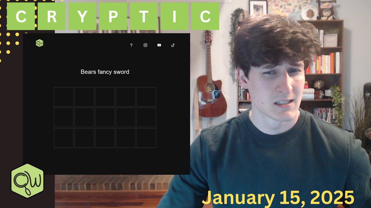 Cryptic Wordle Clue - Day 76 - Bears fancy sword - YouTube
