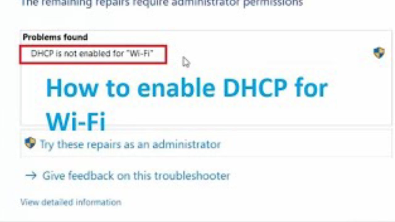 How to Enable DHCP Setting for WIFI || For Windows 7/8.1/10 - YouTube