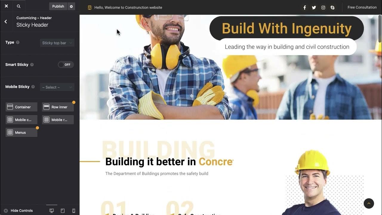 How to create a Sticky Header in XTRA WordPress Theme? - YouTube