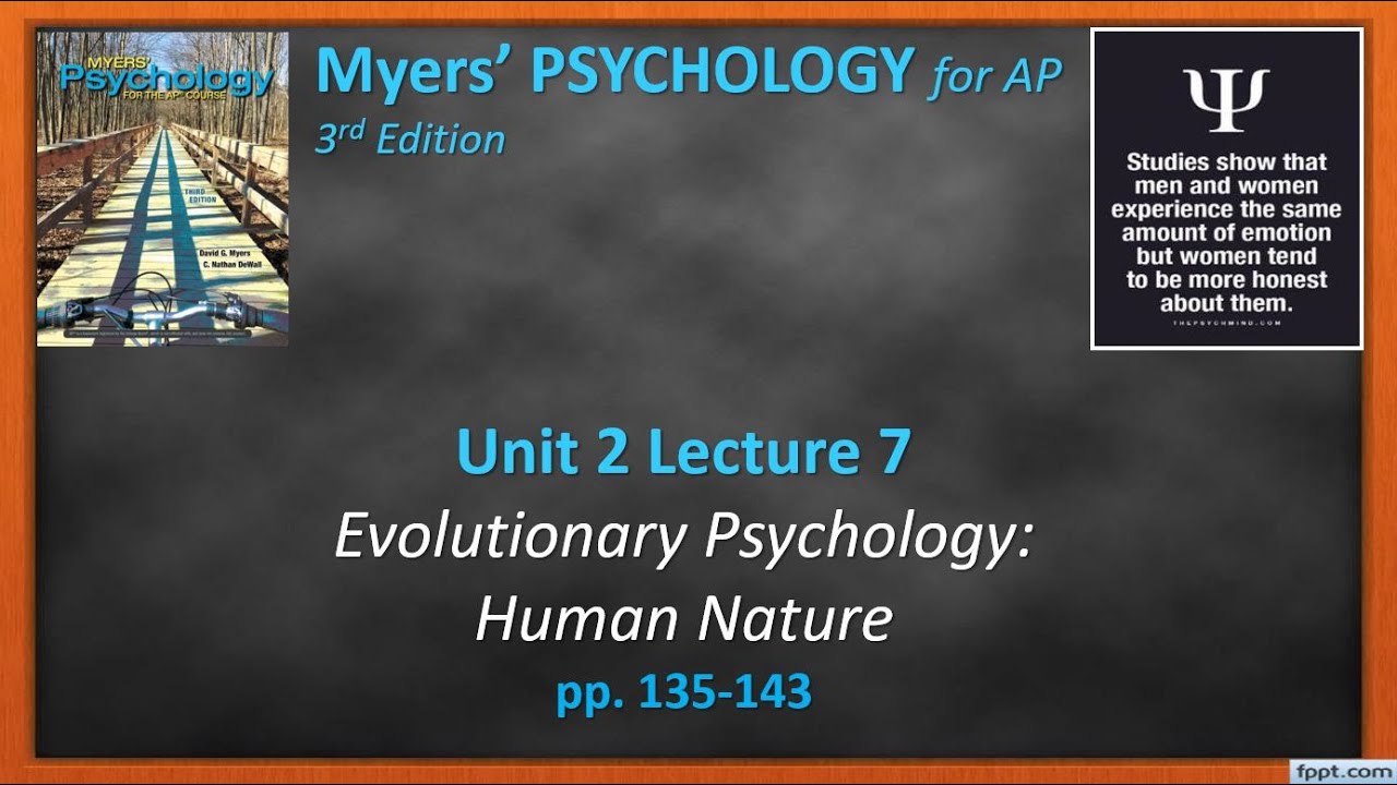 AP-DC Psych Unit 2 Lec 7 Evolutionary Psych "Nurture" (J Porter - CWHS ...