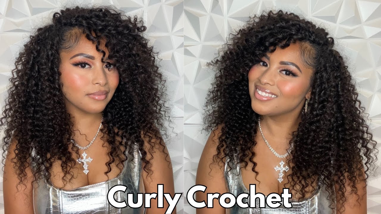 New 3b/3c Curly Crochet Braids Natural Protective Hairstyle w/ Illusion ...