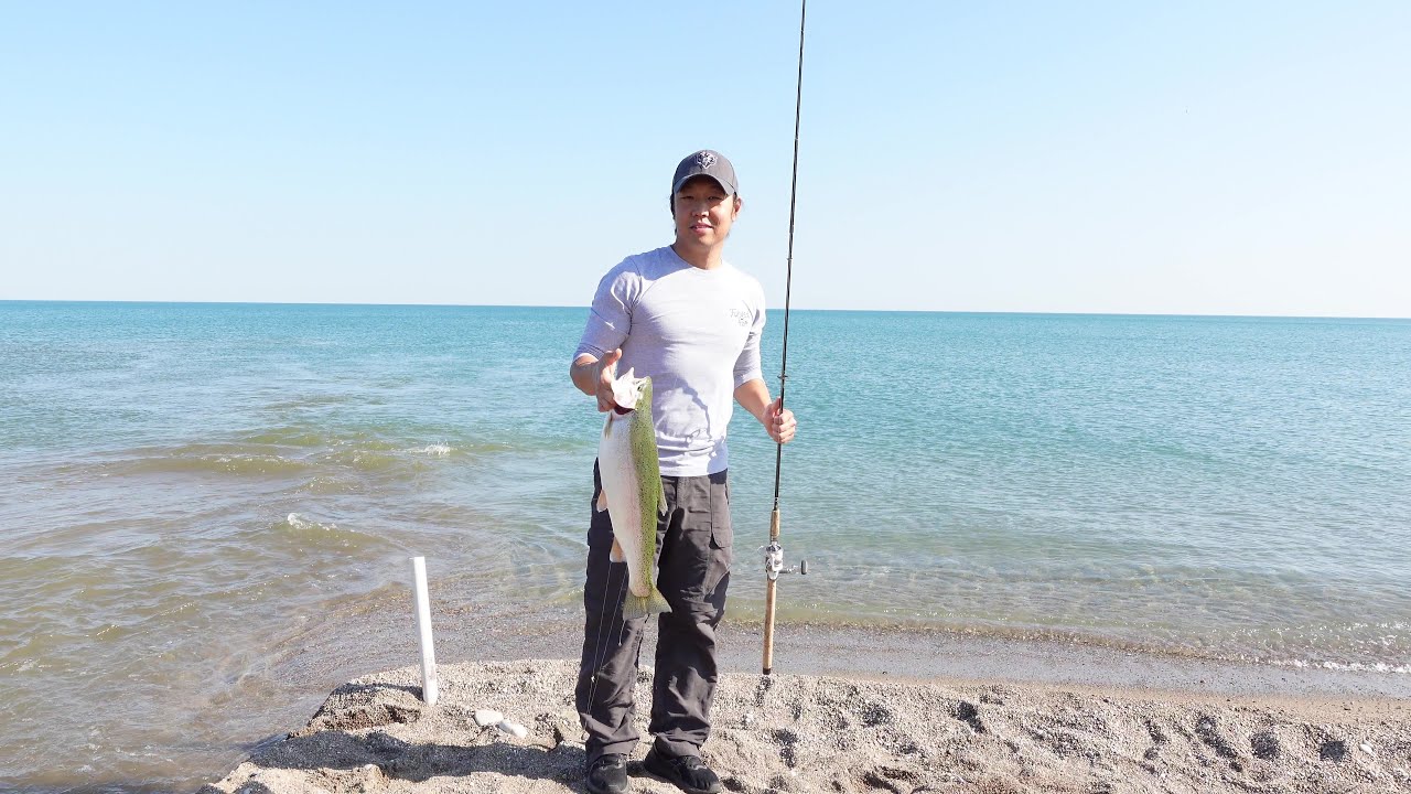 Family Fishing Rainbow Trout! | Lake Michigan | - YouTube