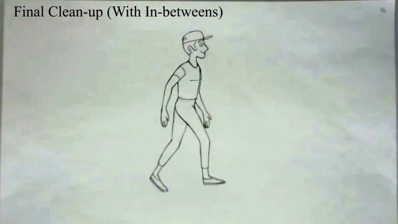 Neutral Walk Cycle 2D traditional animation - YouTube