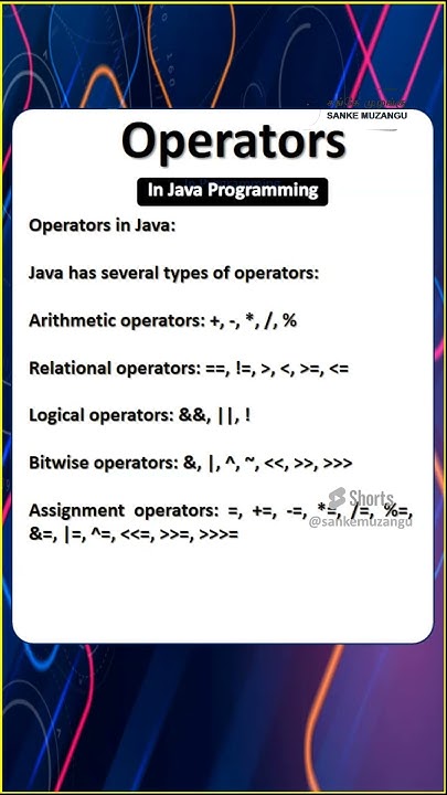 Operators in Java Tamil #programming_operators #operators - YouTube
