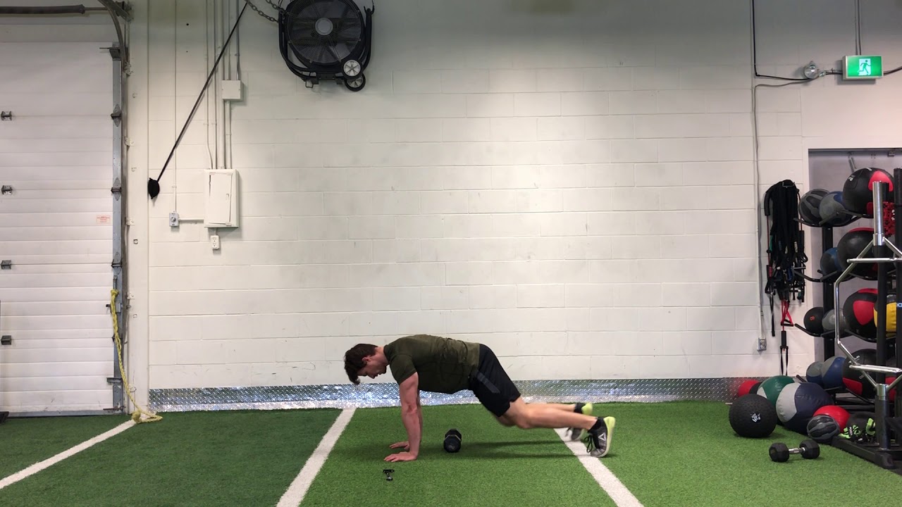 Dumbbell HIgh Plank Pass Through - YouTube