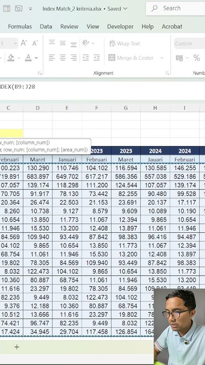Mahir Excel dalam 3 Menit dengan Fungsi INDEX & MATCH : 3 Kriteria #tutorial - YouTube