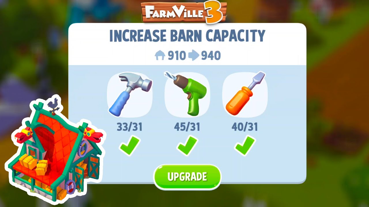 Barn Capacity Increased to 970 | FarmVille 3 Gameplay HD - YouTube