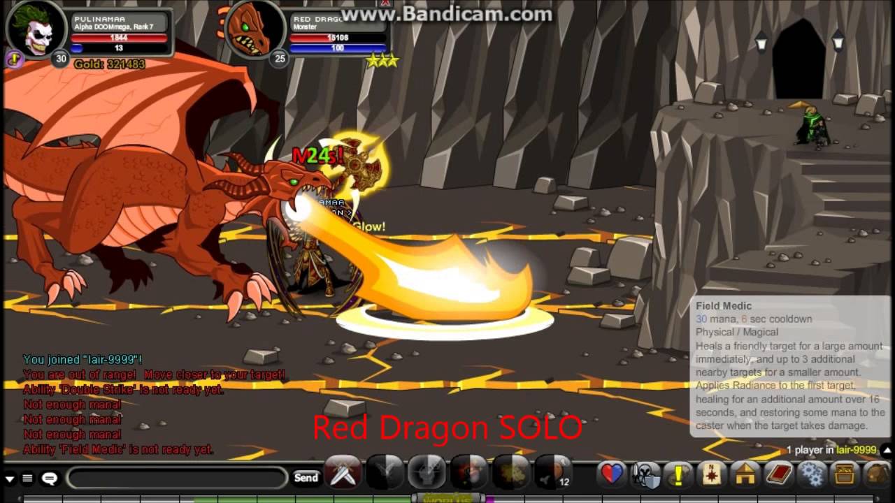 =AQW= Alpha DOOMmega class-Fortune potion-Red dragon solo - YouTube