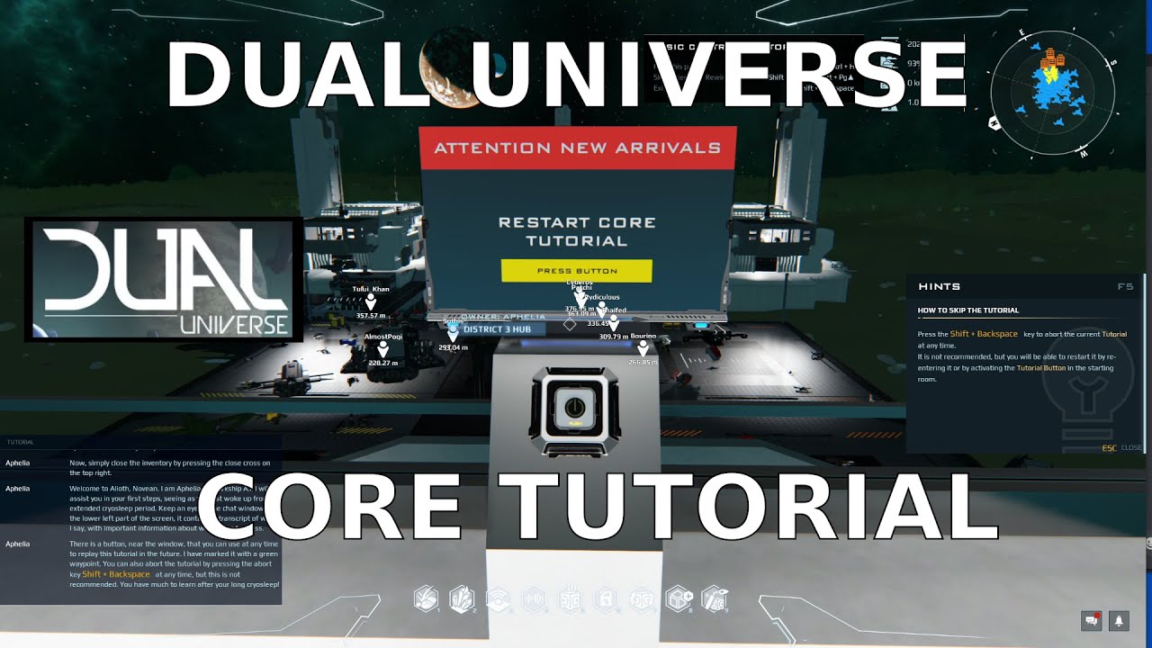 Dual Universe In Game Core Tutorial (DU Beta) - YouTube