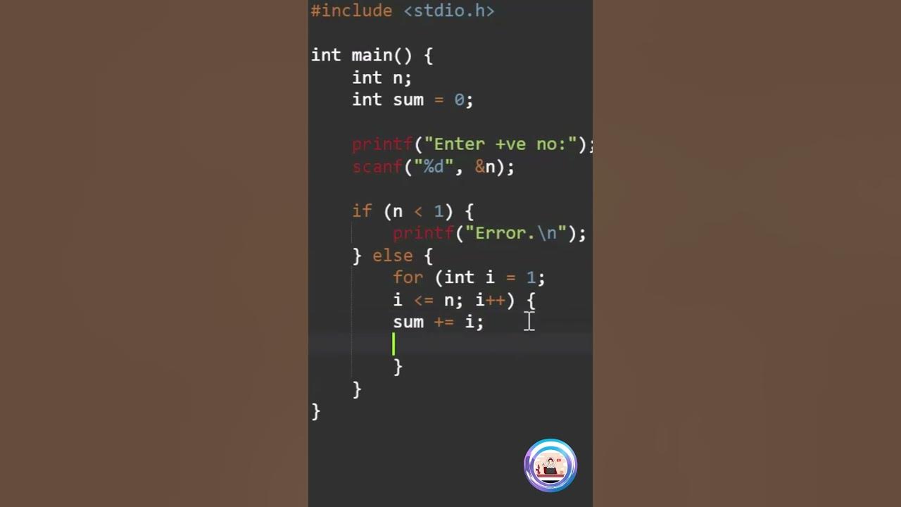 C Program: Sum of Natural Numbers with User Input #shorts - YouTube