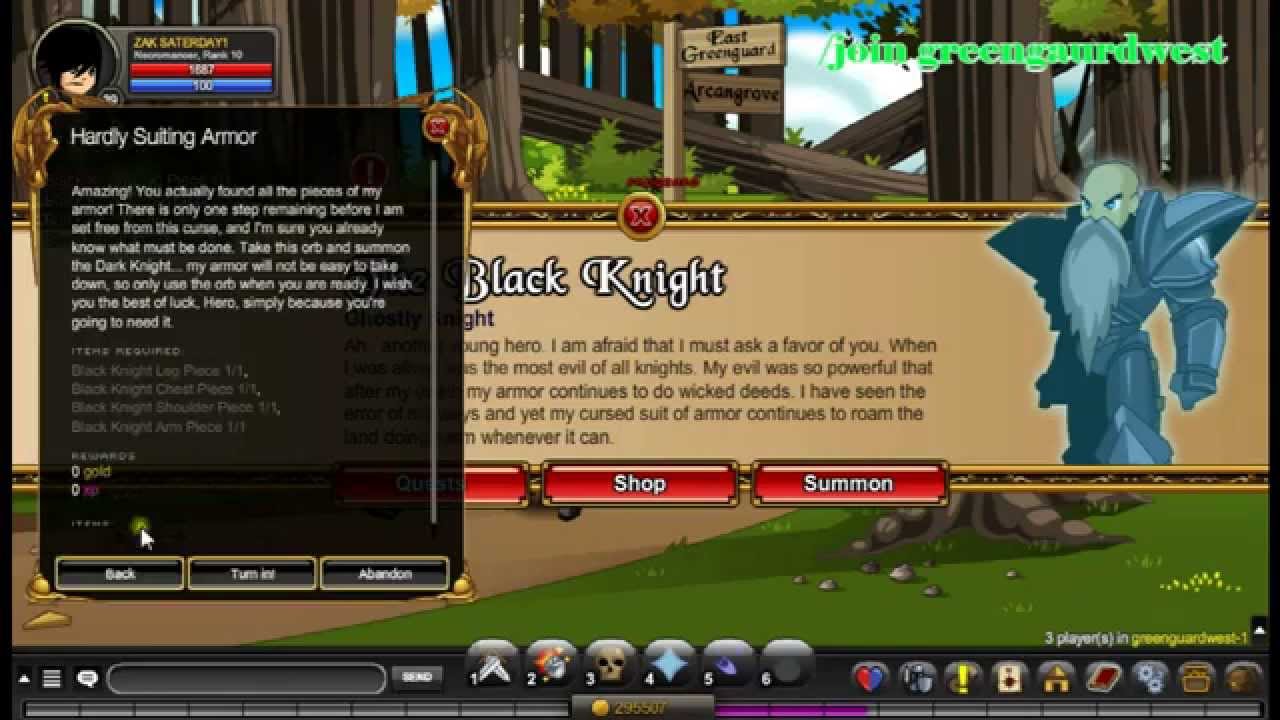 AQW: Hardly Suiting Armor quest - YouTube