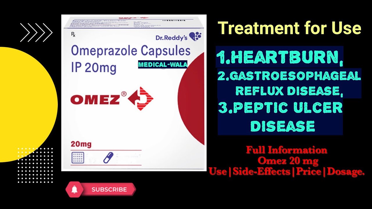 Omez 20mg Cap.|Omeprazole|Acidity, Heartburn,Peptic Ulcer|Benifits|Side ...
