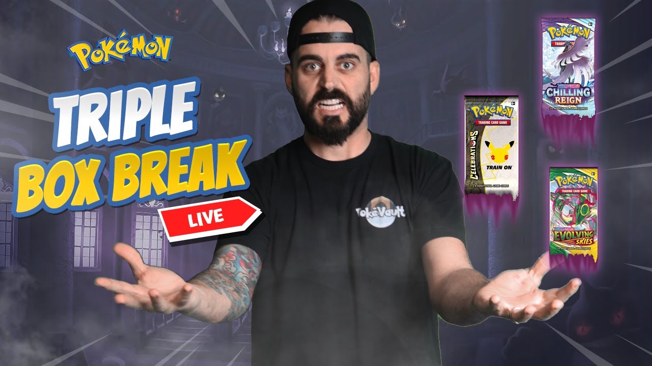 Pokemon BOX BREAK! - 50X Celebrations, Evolving Skies, and Chilling ...