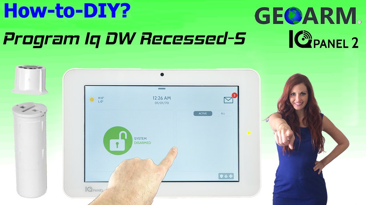 Qolsys IQ DW Recessed-S - IQ Panel 2 Programming - YouTube