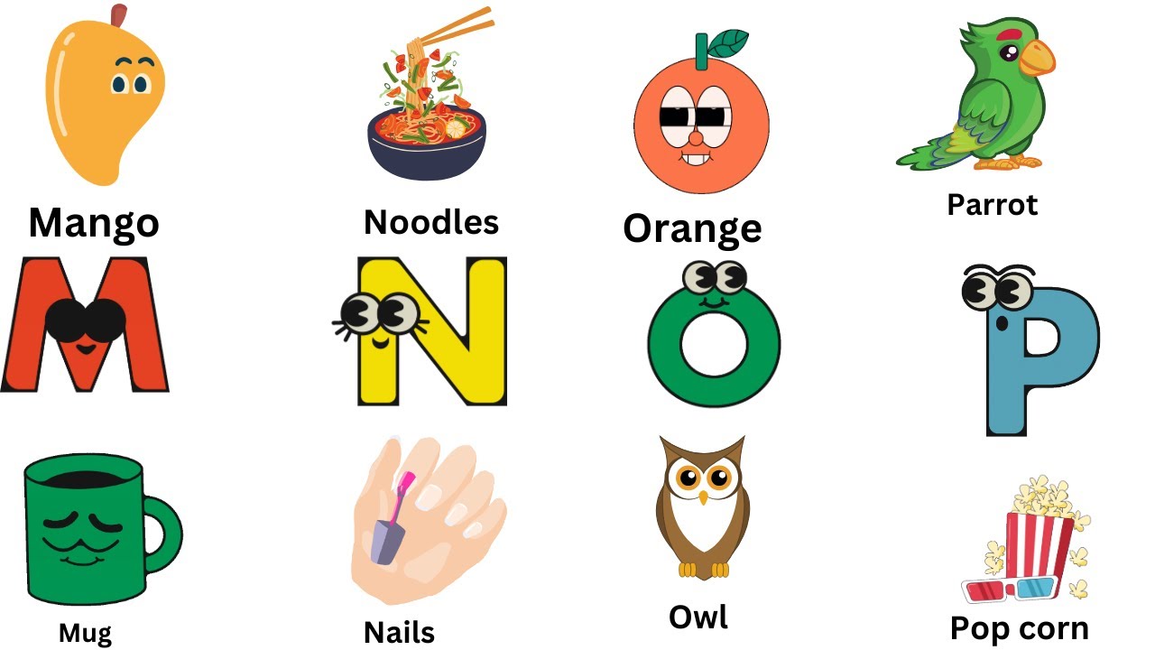 abc part 4 || alphabet letter || abc phonic letters|| mnop four words ...