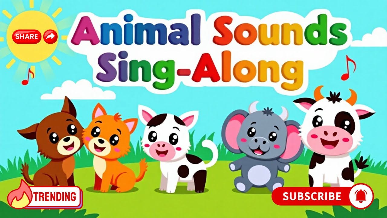 🎈🎵📜 Animal Sounds Sing-Along 🚂 | Fun & Educational Song for Kids | ABC ...