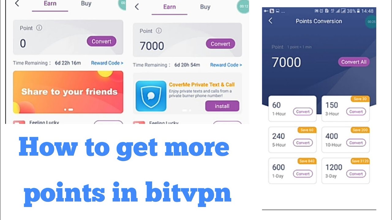 how to get more points on bitvpn - YouTube
