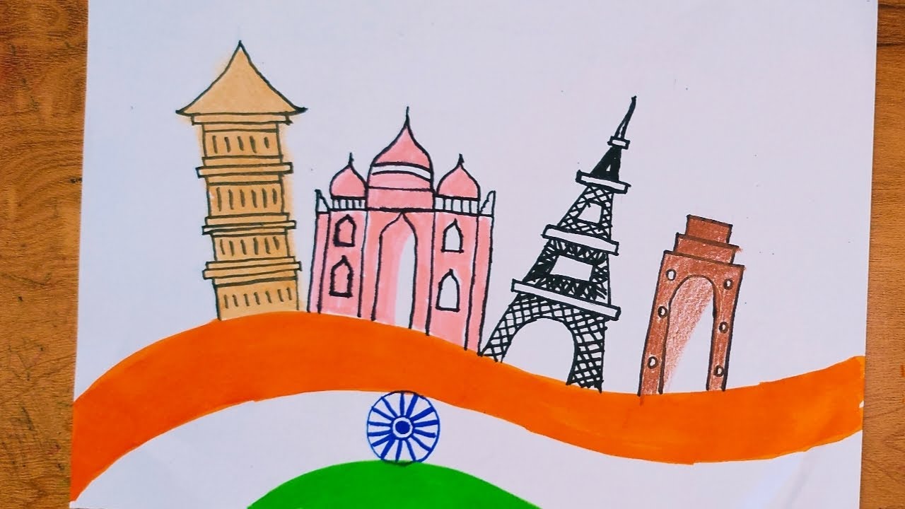 World Heritage Day Drawing / World Heritage Day Poster Drawing for ...