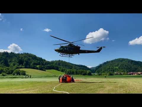 Bell 412 with Bambi Bucket - YouTube