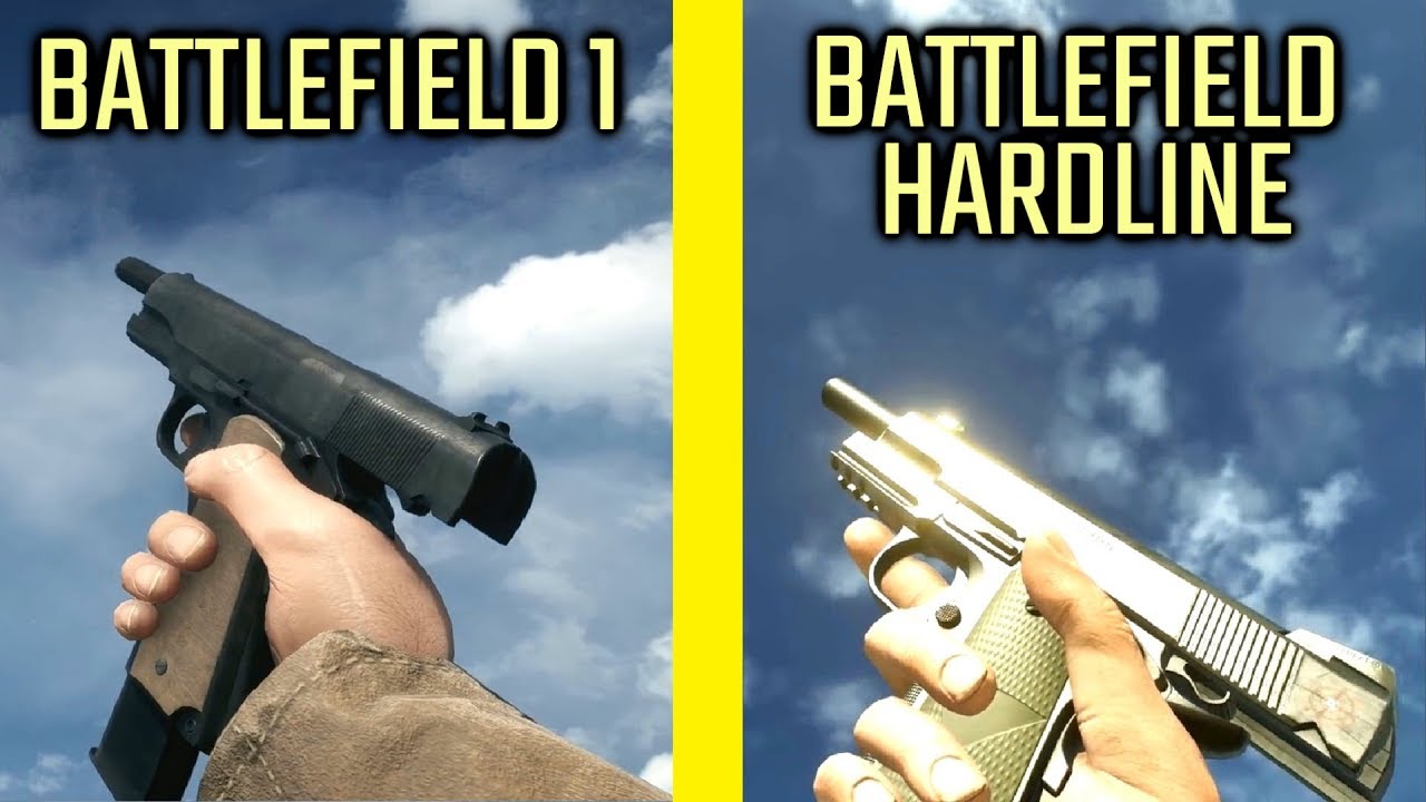 BATTLEFIELD 1 vs BATTLEFIELD HARDLINE - Weapon Comparison - YouTube