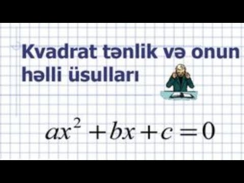 8-ci sinif Kvadrat tənliklərə aid məsələlər (Dərslik səh 67)