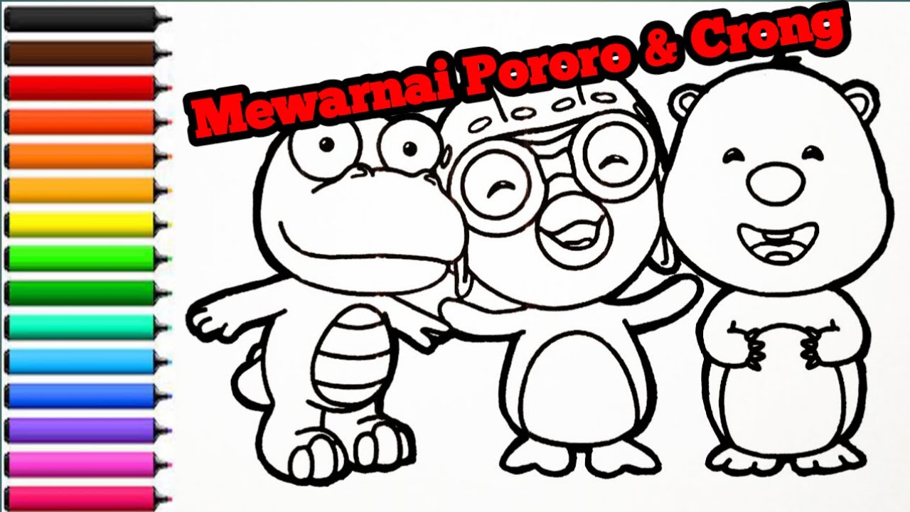 Mewarnai Pororo&Crong || Coloring pororo crong - YouTube